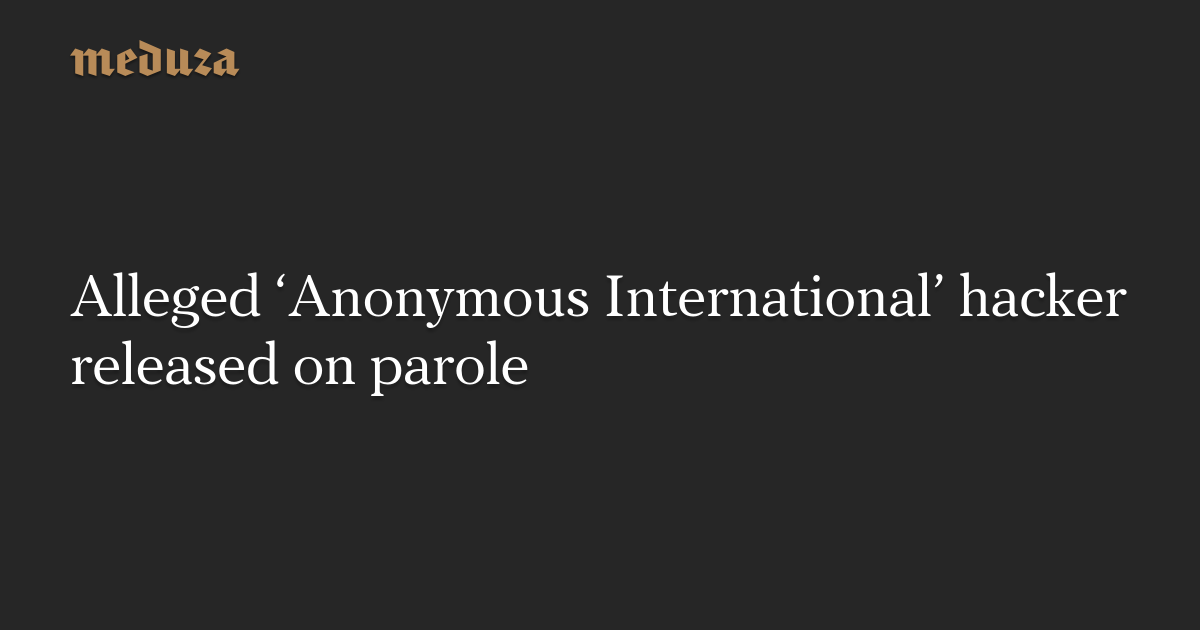 Alleged ‘Anonymous International’ hacker released on parole — Meduza