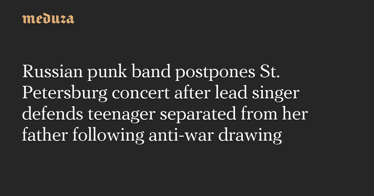 Russian punk band postpones St. Petersburg concert after lead singer ...