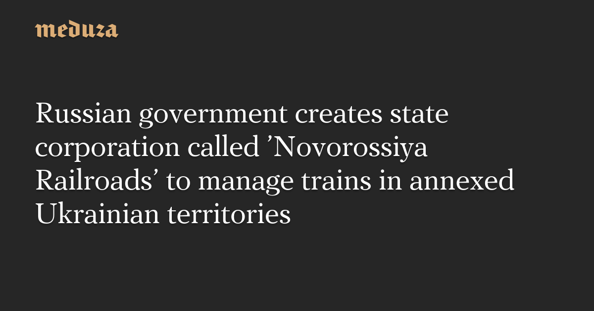 Russian government creates state corporation called ’Novorossiya ...