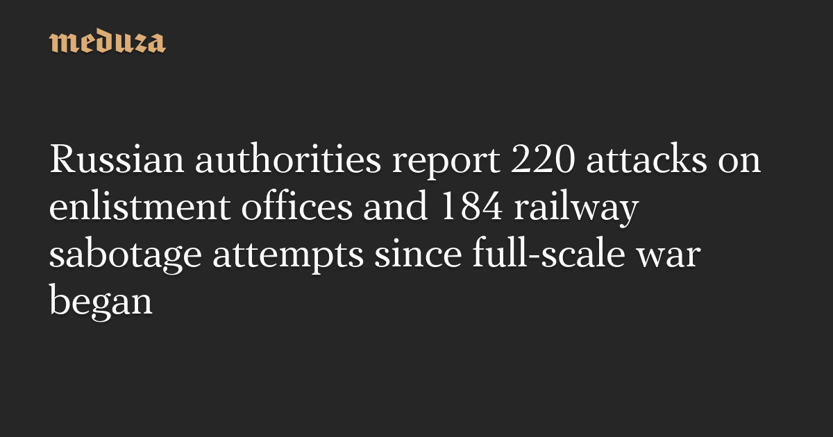 Russian authorities report 220 attacks on enlistment offices and 184 ...
