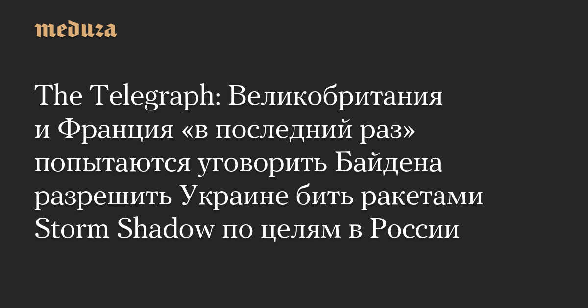The Telegraph: Великобритания и Франция «в последний раз» попытаются ...